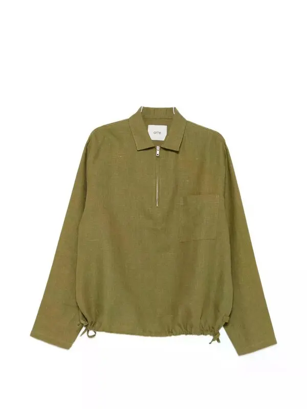 ARTE ANTWERP Zip-fastening Drawstring Polo Shirt - Green