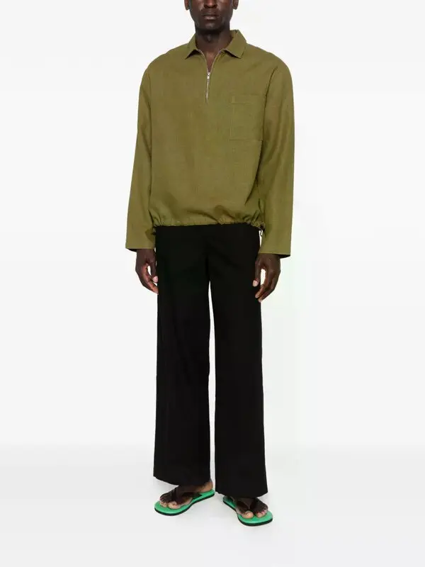 ARTE ANTWERP Zip-fastening Drawstring Polo Shirt - Green