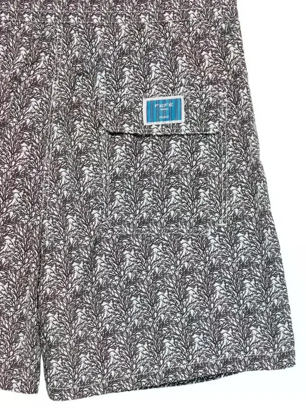 FEFÈ Coral-print Drawstring Swim Shorts
