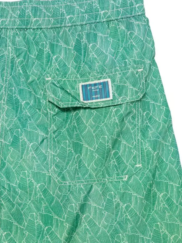 FEFÈ Leaf-print Swim Shorts