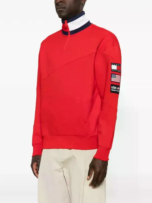 Tommy Hilfiger Logo Patch Quarter-zip Sweatshirt