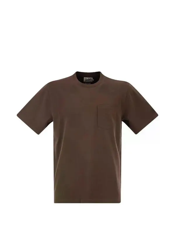 MC2 SAINT BARTH Patch-pocket T-shirt - Brown