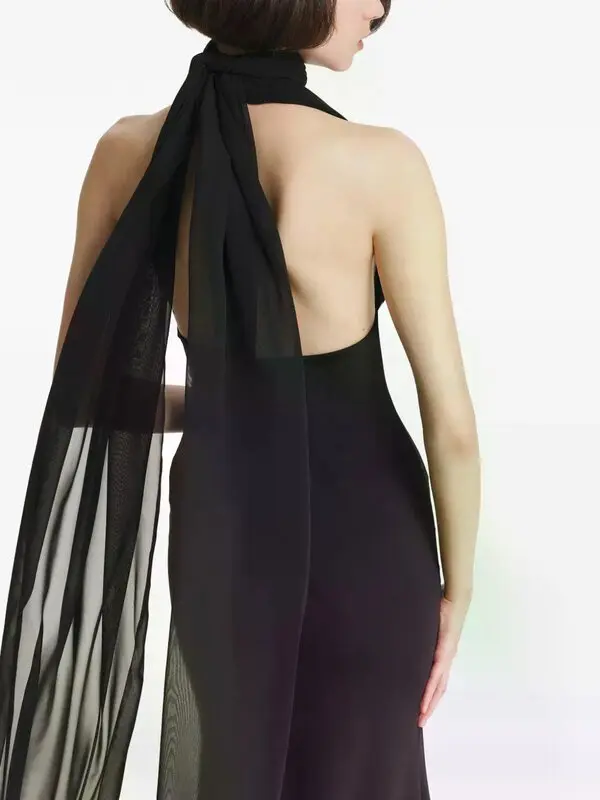 2310 STUDIO Halterneck Draped Panel Maxi Dress