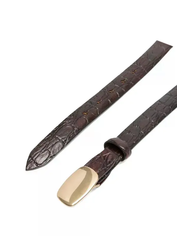 ALBERTO LUTI Croc-effect Leather Belt