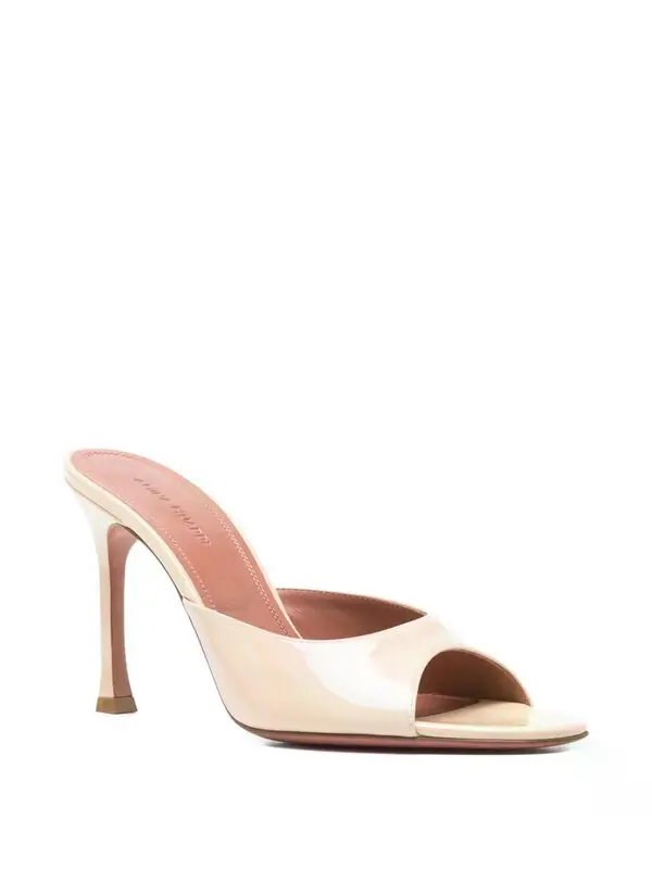 Amina Muaddi Alexa Patent Leather Mules - Neutrals