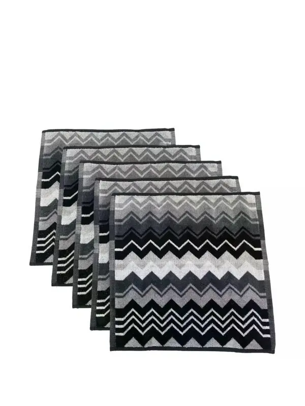 Missoni Giacomo Zigzag-pattern Face Towels - Grey