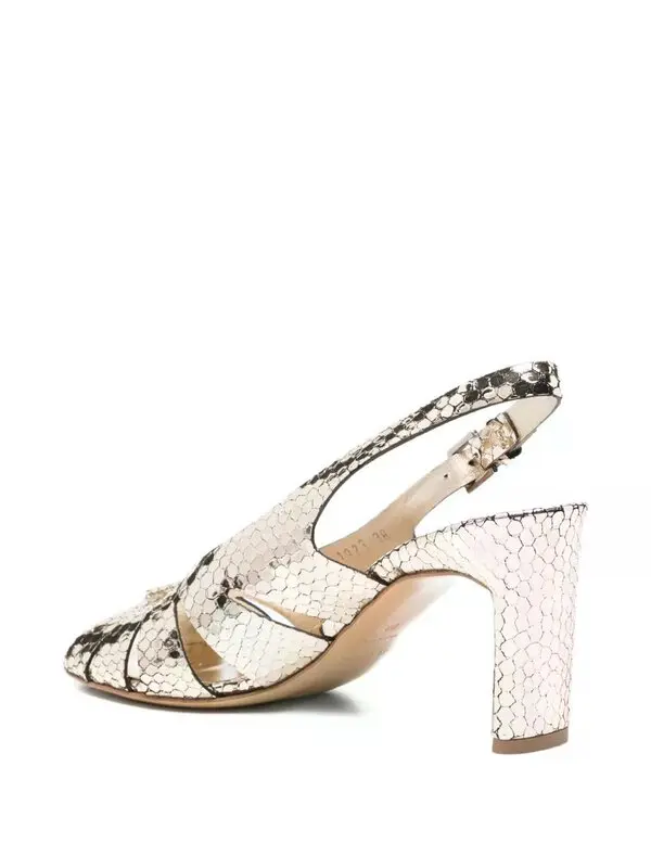 DEL CARLO Snakeskin-effect Slingback Sandals