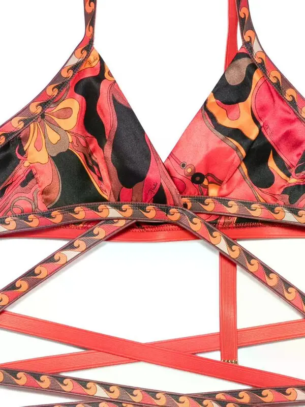 Emilio Pucci Iride-print Wrap-around Bra