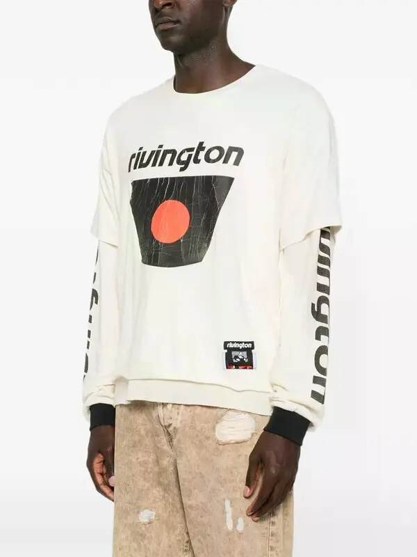 RIVINGTON ROI REBIS Graphic Print Layered Sweater