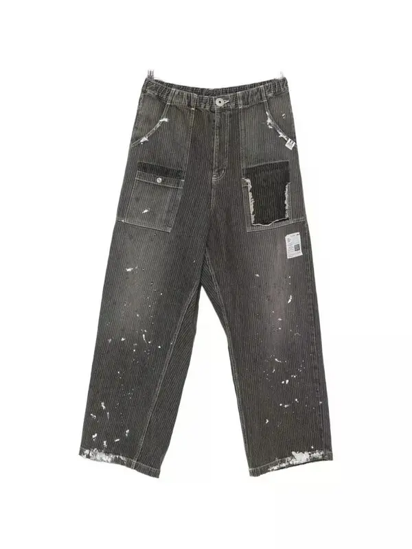 Mihara Yasuhiro Paint-splatter Distressed Jeans