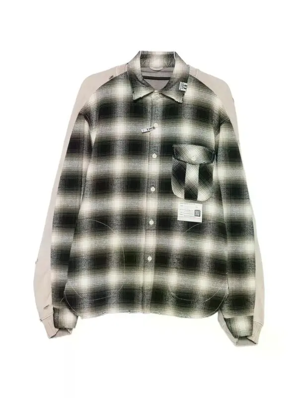 Mihara Yasuhiro Check-pattern Distressed-effect Shirt