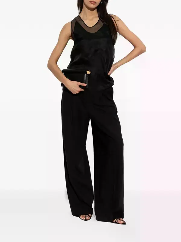 AMI Paris Silk V-neck Sleeveless Top