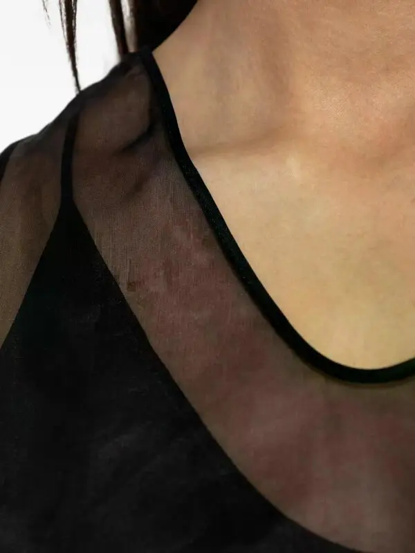 AMI Paris Silk V-neck Sleeveless Top