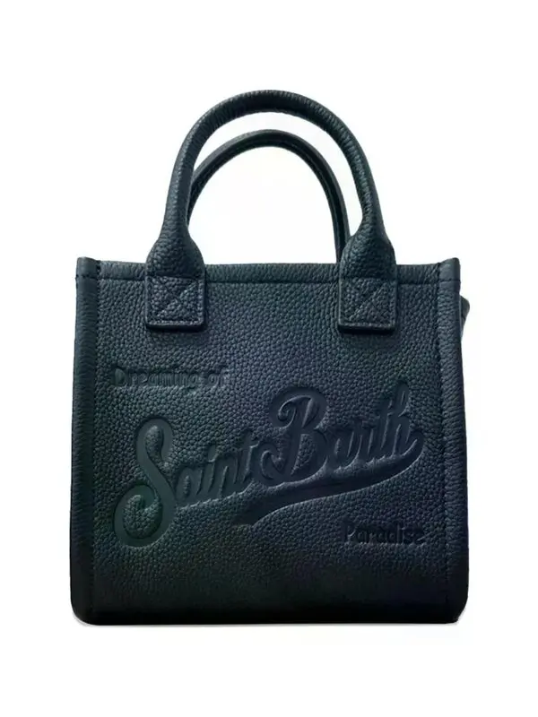 MC2 SAINT BARTH Embossed Logo Leather Tote Bag - Black