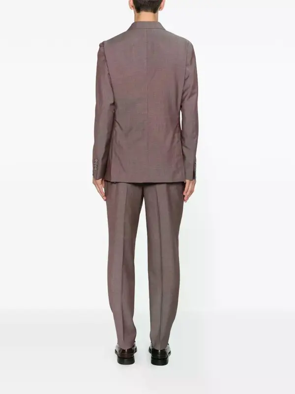 SANTANIELLO Double-breasted Peak-lapel Suit - Red