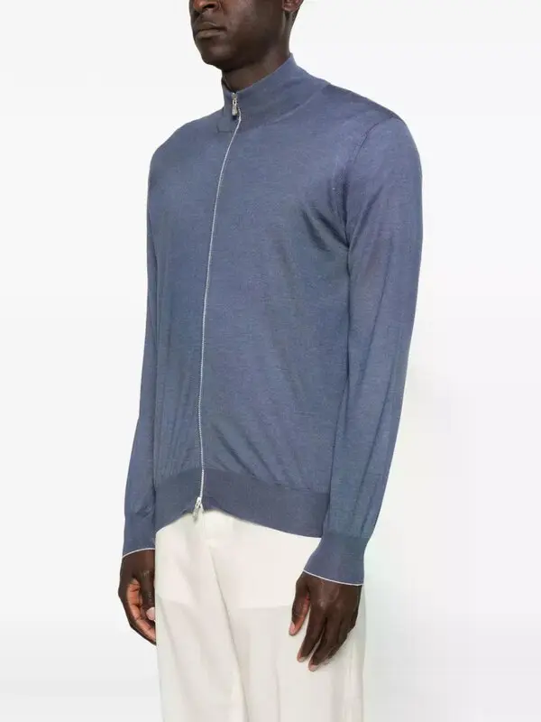 Brunello Cucinelli Long-sleeve Zip-fastening Cardigan - Blue