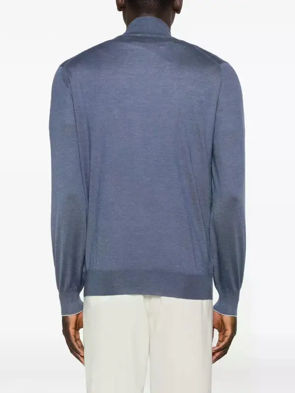 Brunello Cucinelli Long-sleeve Zip-fastening Cardigan - Blue