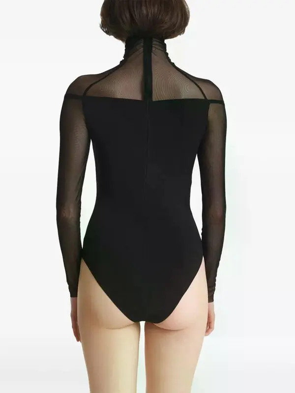 2310 STUDIO Mesh Panel Long Sleeve Bodysuit