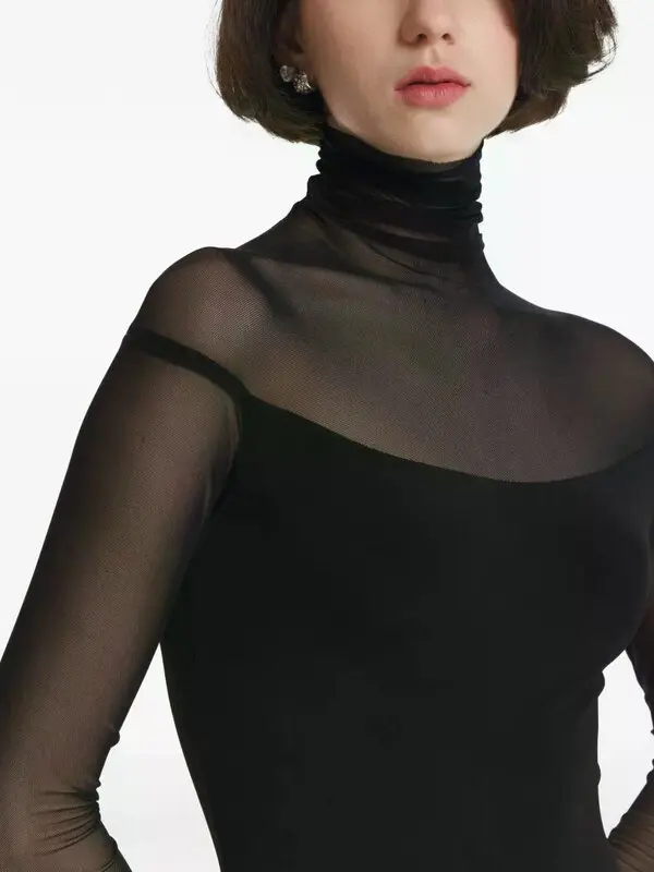 2310 STUDIO Mesh Panel Long Sleeve Bodysuit