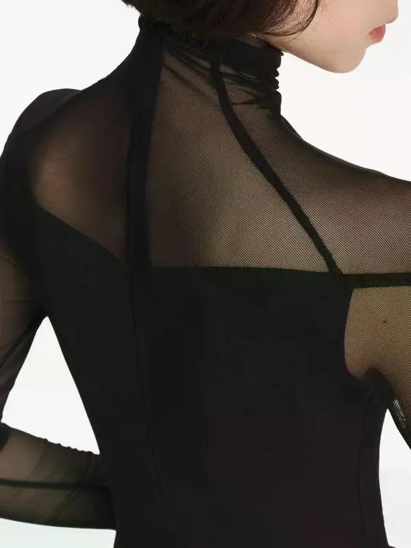 2310 STUDIO Mesh Panel Long Sleeve Bodysuit