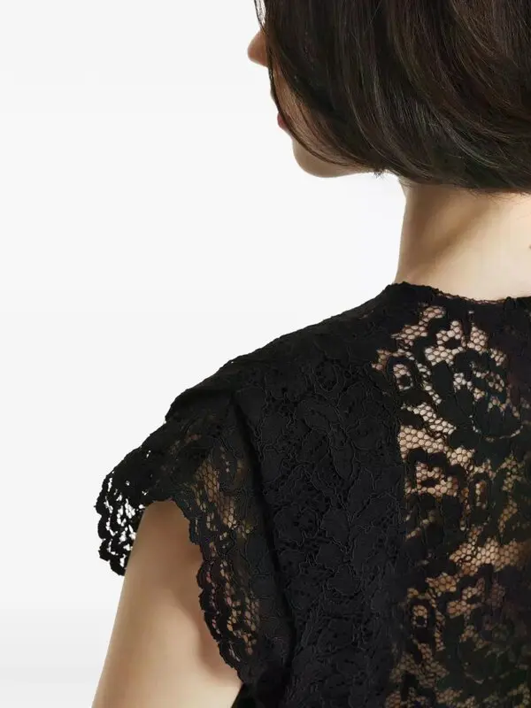 2310 STUDIO Floral Lace Scalloped Edge Top