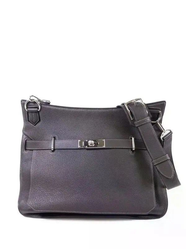 Hermès Jypsiere Taurillon Clemence Leather Shoulder Bag - Grey