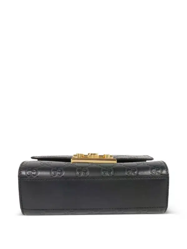 Gucci Leather Padlock Gg Shoulder Bag - Black