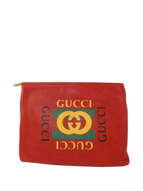 Gucci Gg Logo Print Clutch