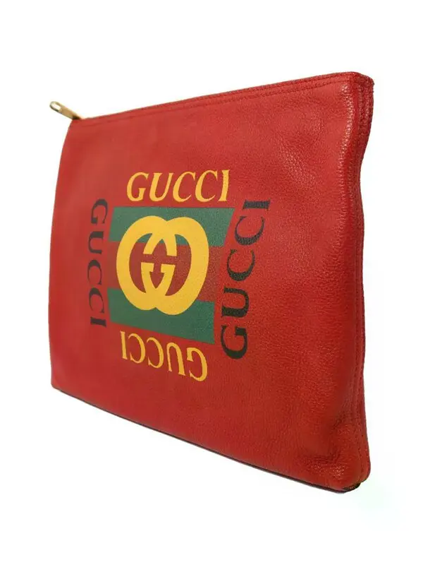 Gucci Gg Logo Print Clutch