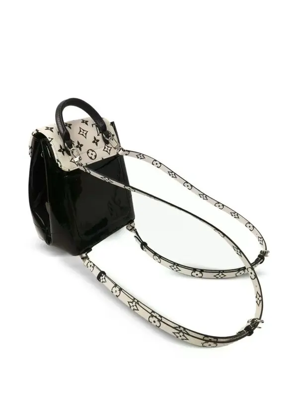 LOUIS VUITTON Patent Leather Monogram Print Backpack - Black