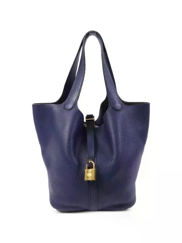 Hermès Togo Leather Tote Bag - Blue