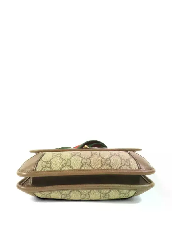 Gucci Gg Canvas Shoulder Bag With Tiger Head Plaque - Neutrals