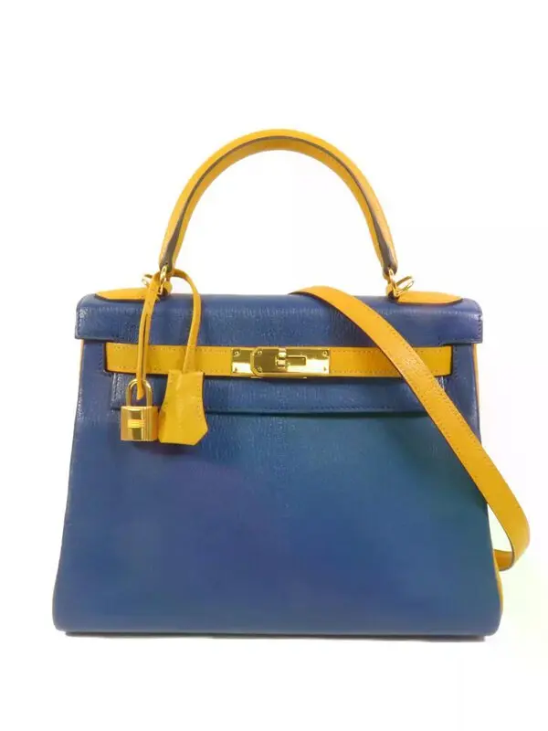 Hermès Kelly 28 Leather Tote Bag - Blue