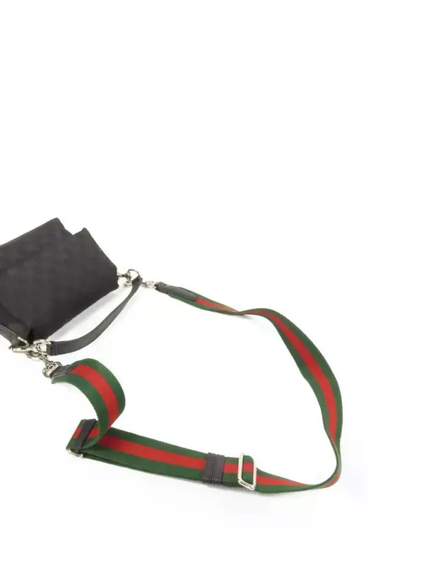 Gucci Gg Canvas Shoulder Bag With Web Strap