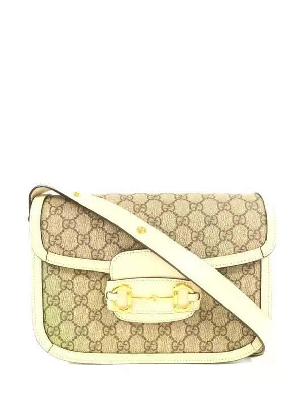 Gucci Horsebit 1955 Gg Supreme Shoulder Bag - Neutrals