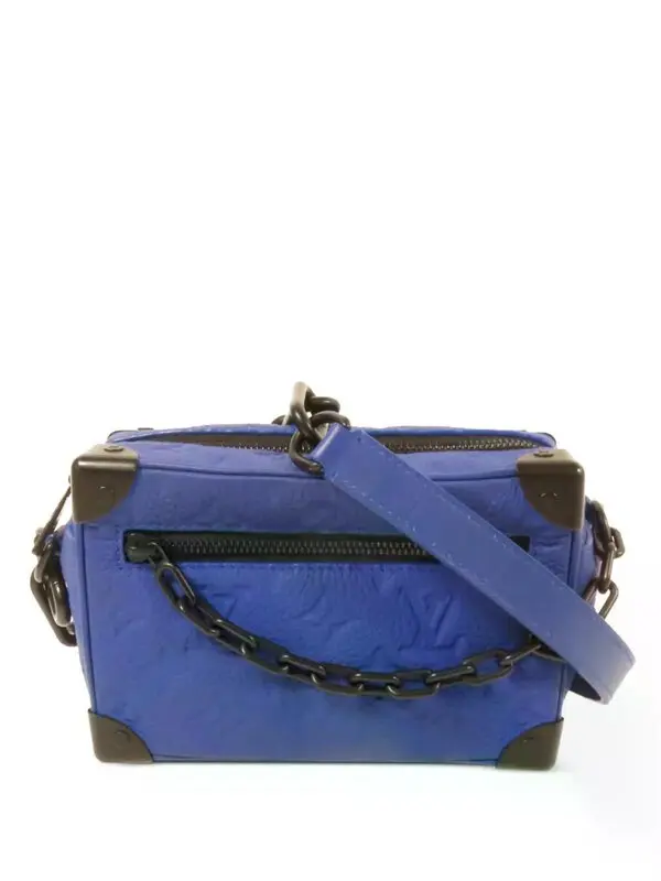 LOUIS VUITTON Monogram Empreinte Mini Soft Trunk Calfskin Crossbody Bag - Blue