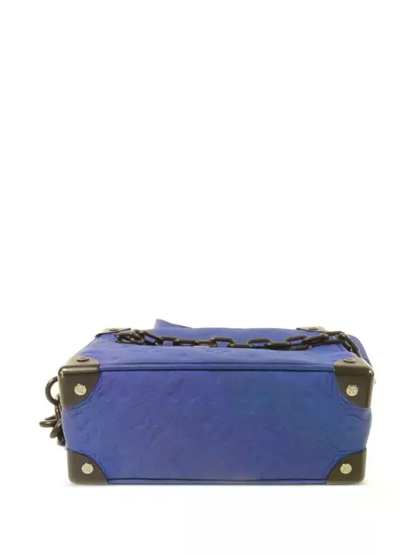 LOUIS VUITTON Monogram Empreinte Mini Soft Trunk Calfskin Crossbody Bag - Blue