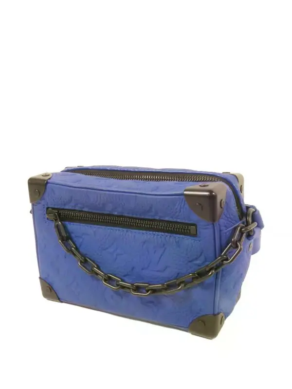 LOUIS VUITTON Monogram Empreinte Mini Soft Trunk Calfskin Crossbody Bag - Blue