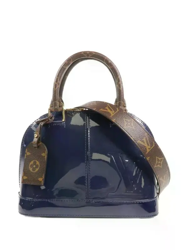 LOUIS VUITTON Alma Bb Monogram Vernis Tote Bag - Blue