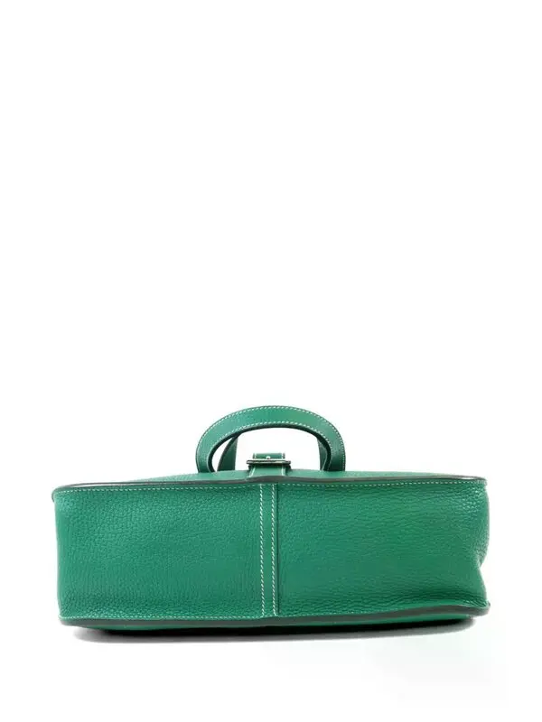 Hermès Halzan Clemence-leather Tote Bag - Green