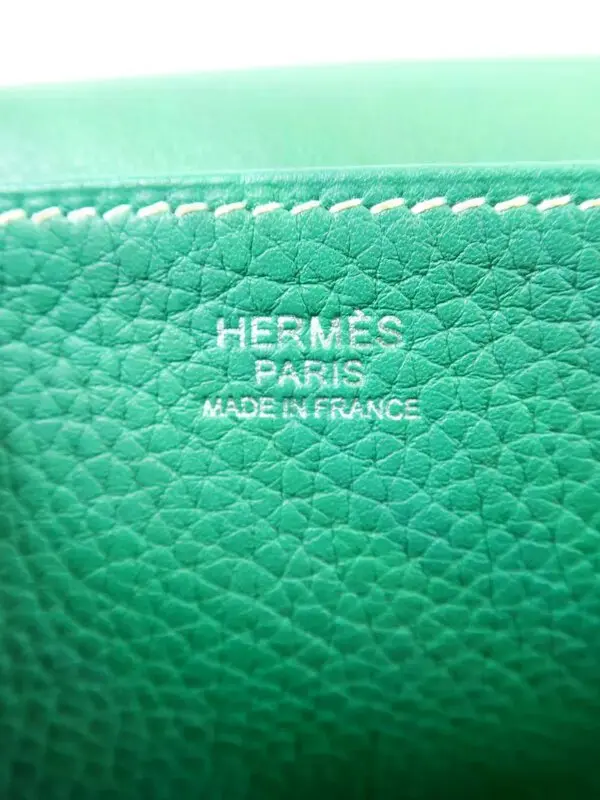 Hermès Halzan Clemence-leather Tote Bag - Green