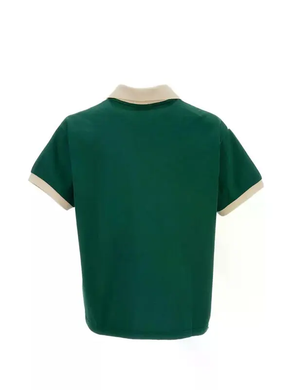 FOUND Goji Logo-detail Cotton Polo Shirt - Green