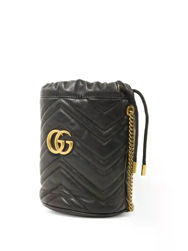 Gucci Gg Marmont Quilted Leather Bucket Bag - Black