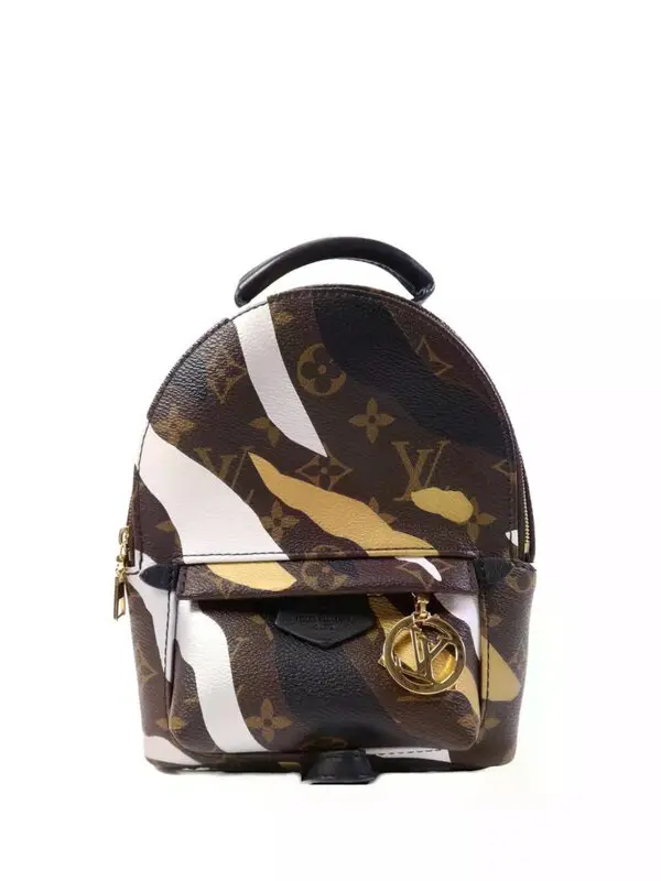 LOUIS VUITTON Palm Springs Monogram Backpack With Tiger Print Details - Brown