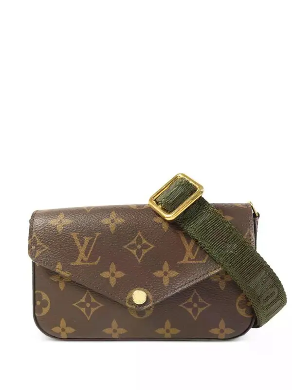 LOUIS VUITTON Felicie Strap & Go Monogram Shoulder Bag - Brown