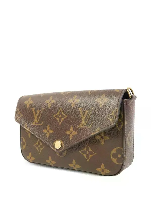 LOUIS VUITTON Felicie Strap & Go Monogram Shoulder Bag - Brown