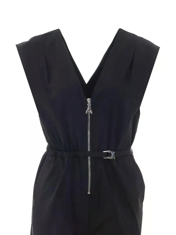 Patrizia Pepe V-neck Zip-up Jumpsuit With Belted Waist