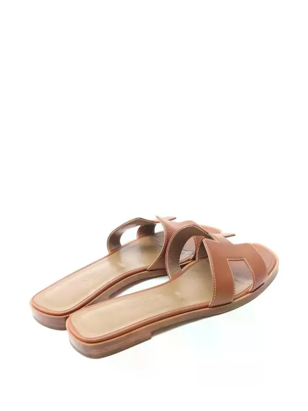 Hermès Leather H-cut Strap Flat Sandals