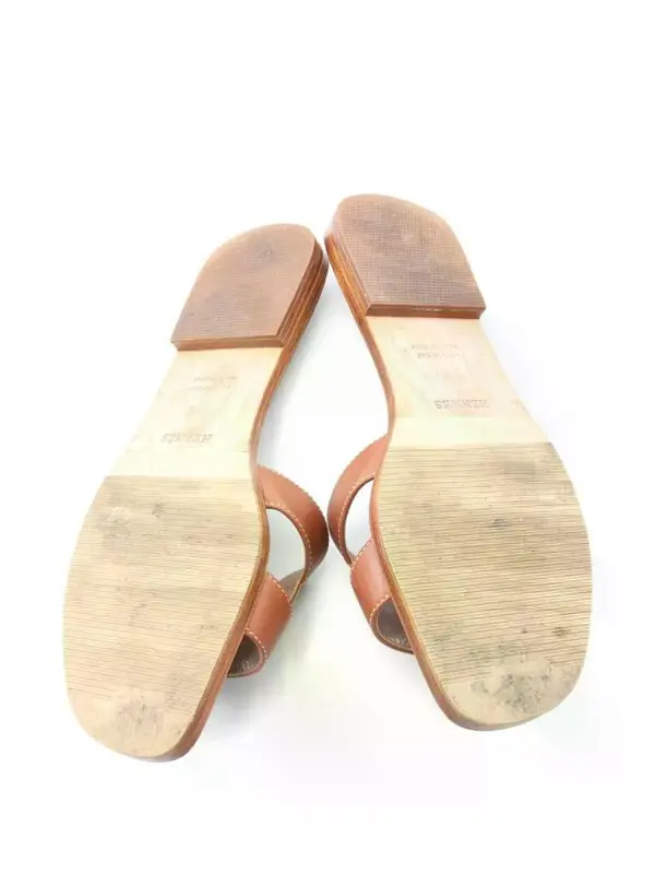 Hermès Leather H-cut Strap Flat Sandals