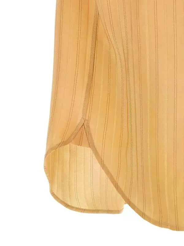 Saint Laurent Striped Silk Shirt - Neutrals
